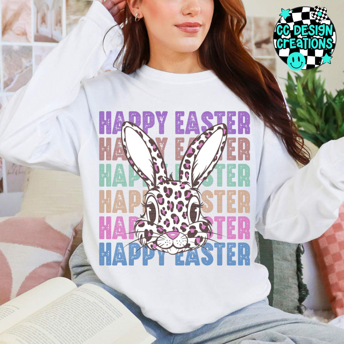 Happy Easter Leopard Bunny PNG Digital Download – CC Design Creations