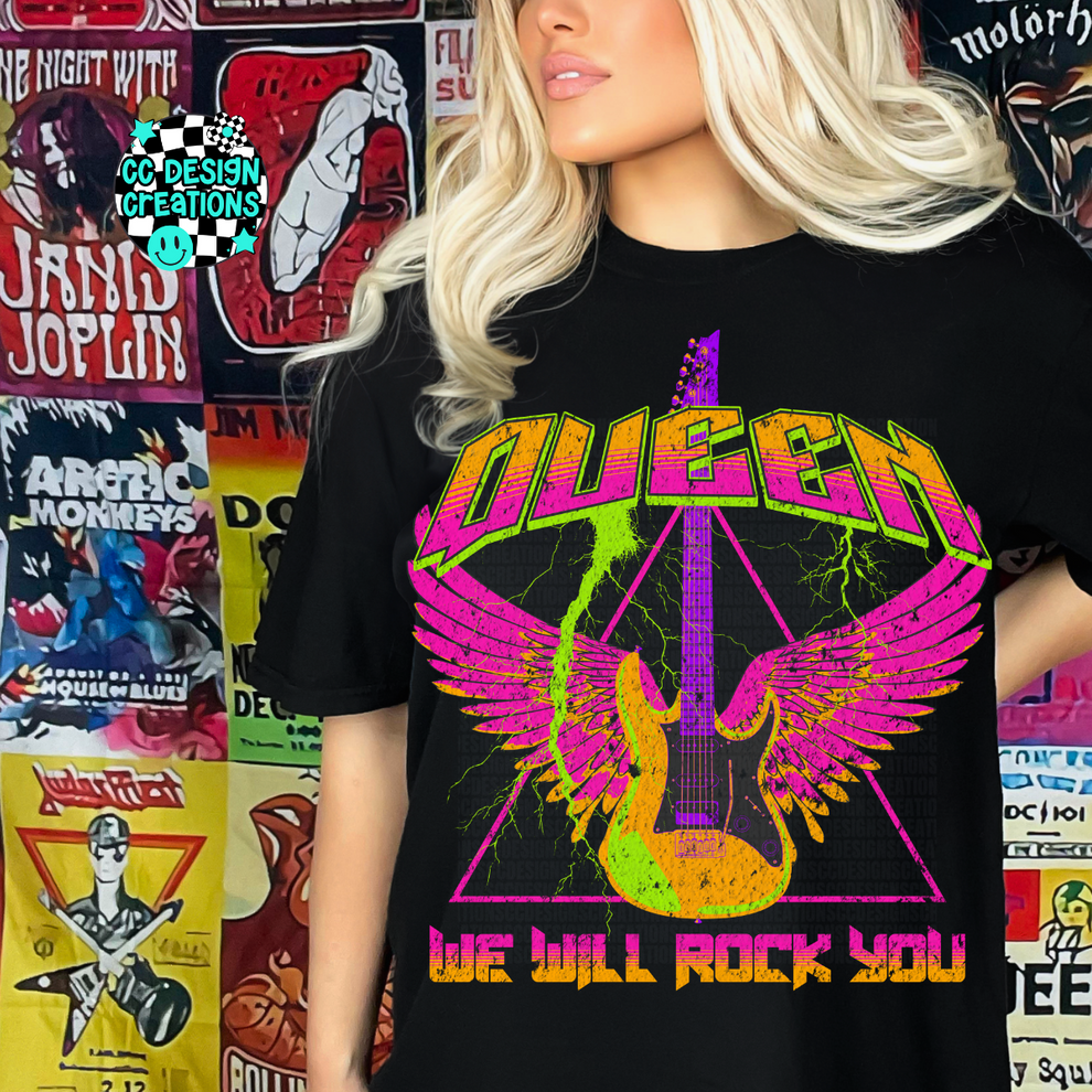 Neon Rocker Queen PNG Digital Download – CC Design Creations