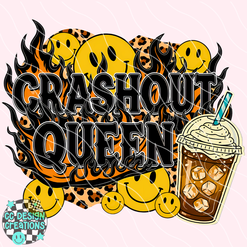 Crashout Queen PNG Digital Download – CC Design Creations
