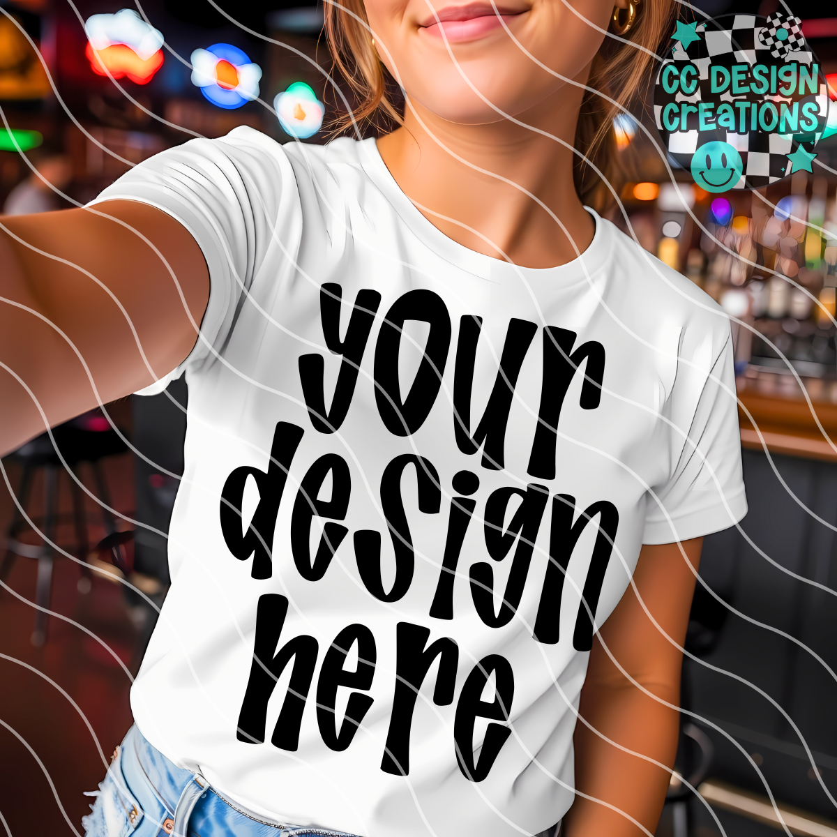 White Tee Bar MOCK – CC Design Creations
